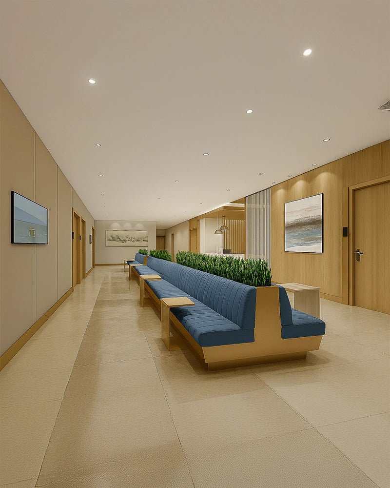 Modern Healing Corridor Lounge – Calming Transitions in Healthcare Int ...