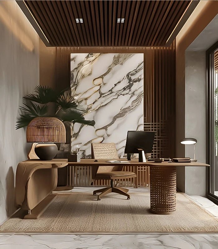 Elegant Contemporary Home Office with Natural Elements - Davinciya