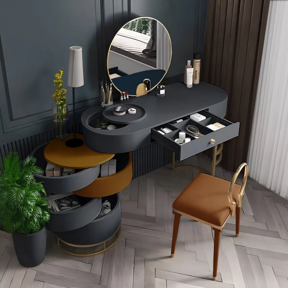 Convertible Round Dining Table with Nesting Chairs - Davinciya