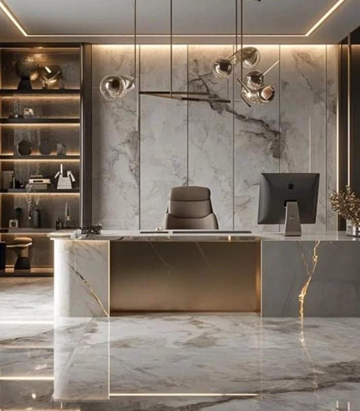 Luxurious Marble Office Interior Home Office Interior - Davinciya
