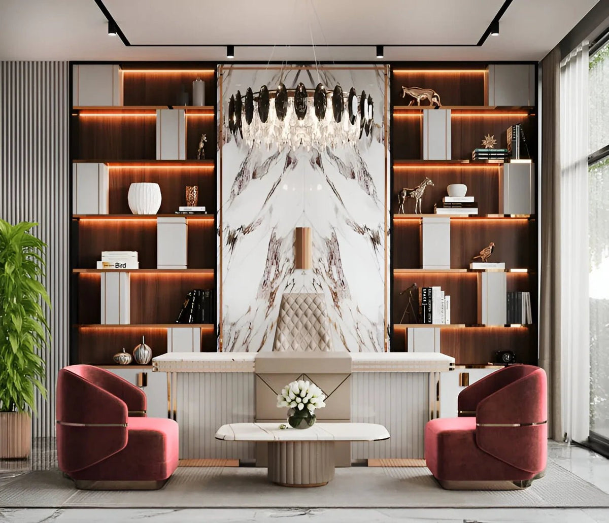 Luxurious Marble Office Interior Home Office – Davinciya